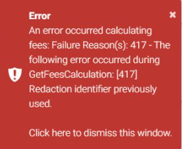 ERROR 417: Redaction Identifier Previously Used – eFile and Serve Texas