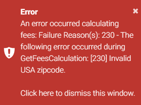 ERROR 230: Invalid USA Zip Code – eFile and Serve Texas