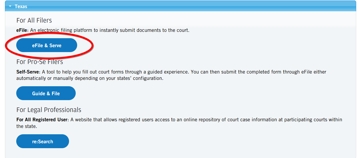 How To Register an Account – eFile and Serve Texas