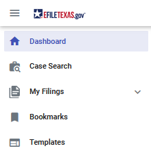 How to Access the Dashboard – eFile and Serve Texas
